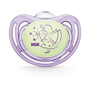 NUK Airflow Glow-in-The-Dark Pacifiers, 6-18 Months, 2 Pack