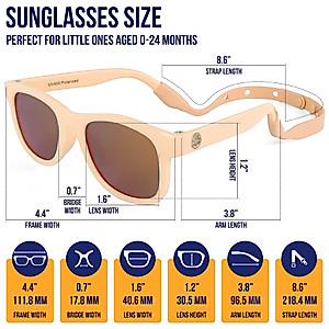 Polarized Baby Sunglasses With Strap - Unbreakable Flexible Infant Sunglasses For Toddlers Newborns 0-24 Months