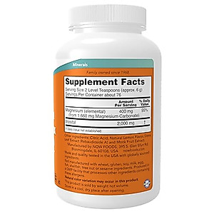 NOW Foods Supplements,powder Magnesium Inositol Relax, Nervous System Support*, Fizzy Lemonade Flavor, 16-Ounce