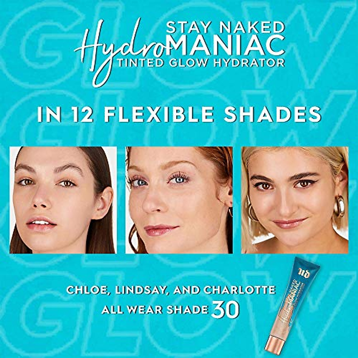 Urban Decay Hydromaniac Tinted Moisturizer - 24HR Hydrating & Glowy Medium Coverage Foundation - With Kombucha Filtrate + Marula Oil - Lightweight, Dewy Skin Finish – 50 Medium Warm, 1.1 Oz
