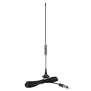 Bingfu Universal Car Stereo Antenna Car FM AM Radio Antenna Magnetic Base Car Radio Antenna Aerial for Vehicle Truck SUV Truck RV Marine Boat Car Stereo Audio Radio Head Unit CD Media Receiver Player