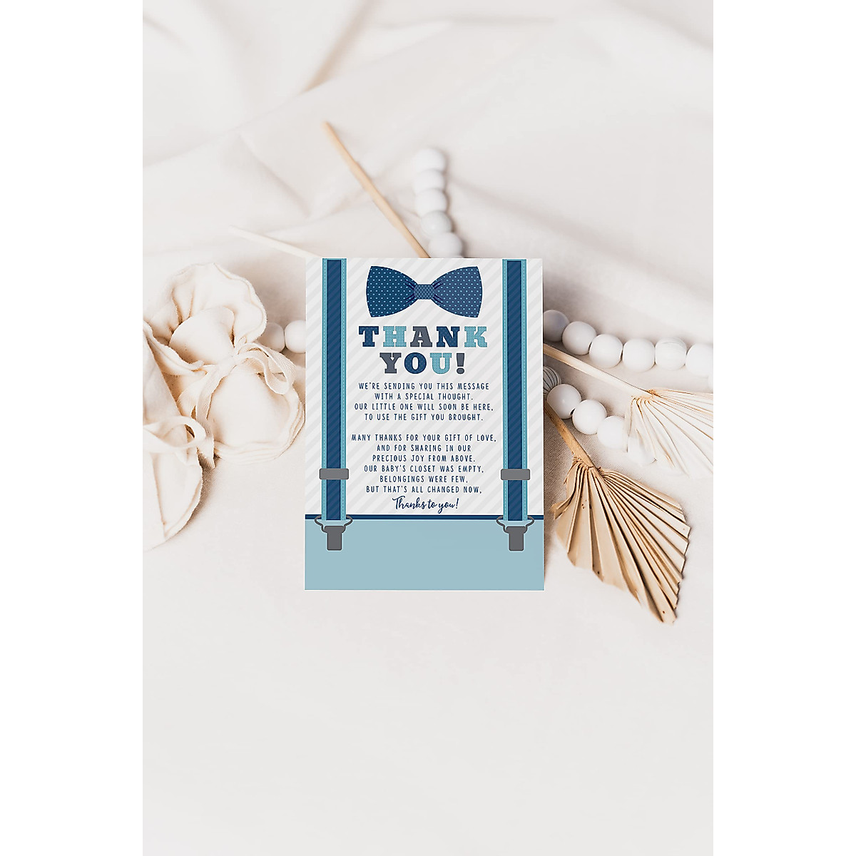 Your Main Event Prints Little Man Boy Baby Shower Thank You Cards Bow Tie and Mustaches 20 Count Including Envelopes