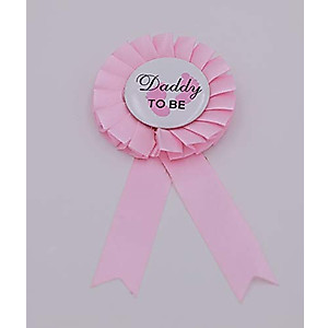 Topfunny Pink Daddy to Be Tinplate Badge Pin Baby Shower Buttons for Baby Shower Party Celebration Gender Reveals Party Suppliers