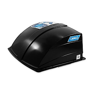 Camco 21015 Black Standard Roof Vent Cover, Opens for Easy Cleaning, Aerodynamic Design, Easily Mounts to RV with Included Hardware (40443)