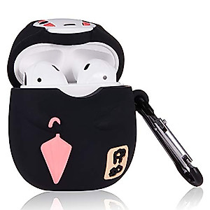 Oqplog for AirPods 2&1 Case, Protective Soft Silicone Cute Cartoon Fun Character Cover for Girls Teens Kids Boys Air Pods, Shockproof Design Skin Accessories Cases for Airpod 1/2 - Umbrella Faceless