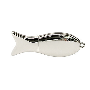 4GB Fish Shape USB Flash Drive USB Drives Memory Stick Thumb Drives USB 2.0 Disk Pen Drive Pen Drive USB Drive Date Storage Flash Disk Zip Drive USB Stick (Silver)