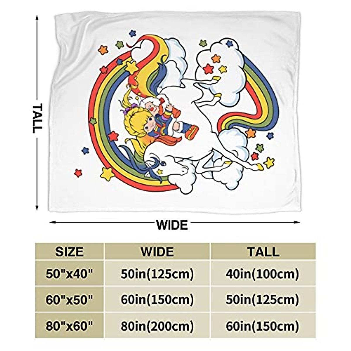 Qualet Rain-Bow Brite Ultra-Soft Micro Fleece Blanket Home Decor Throw Lightweight for Couch Bed Sofa 60"X50"