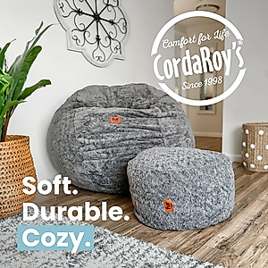 CordaRoy's Faux Fur Bean Bag Chair Cover Only (Bean Bag Sold Separately), Full Size, Tan