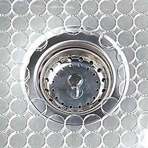 iDesign Orbz PVC Plastic Sink Grid, Non-Skid Dish Protector for Kitchen, Bathroom, Basement, Garage, 12" x 15.5" - Clear