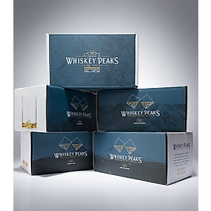 Huckberry Whiskey Peaks Iconic Mountain Bar Glasses, 11.5 oz Capacity, Lead-Free Crystal, Mt. Everest, Set of 2