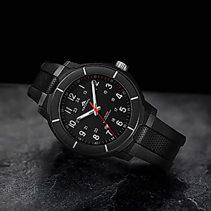 NBONAL Sport Field Watch for Men Black Tactical Watch Daily Waterproof 24 Hour Military Display Casual Quartz Wristwatch