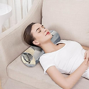 xigua Winter Penguin Neck Roll Pillow for Neck Relief with Removable Washable Cover - Memory Foam Round Cylinder Bolster, Ergonomically Designed for Head, Neck, Back, and Legs
