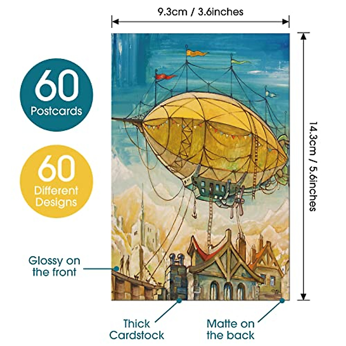 Gersoniel 60 PCS Vintage Collection Postcard Set Retro Style Botanical Butterfly Mushroom Nature and Ephemera Postcards for DIY Card Paper