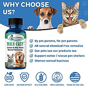 BestLife4Pets Walk-Easy Hip and Joint Supplement for Dogs & Cats - Arthritis Pain Relief and Anti-inflammatory Support Pills for Dogs & Cats Joint Pain Relief - Easy to Use Natural Pills (450 ct)