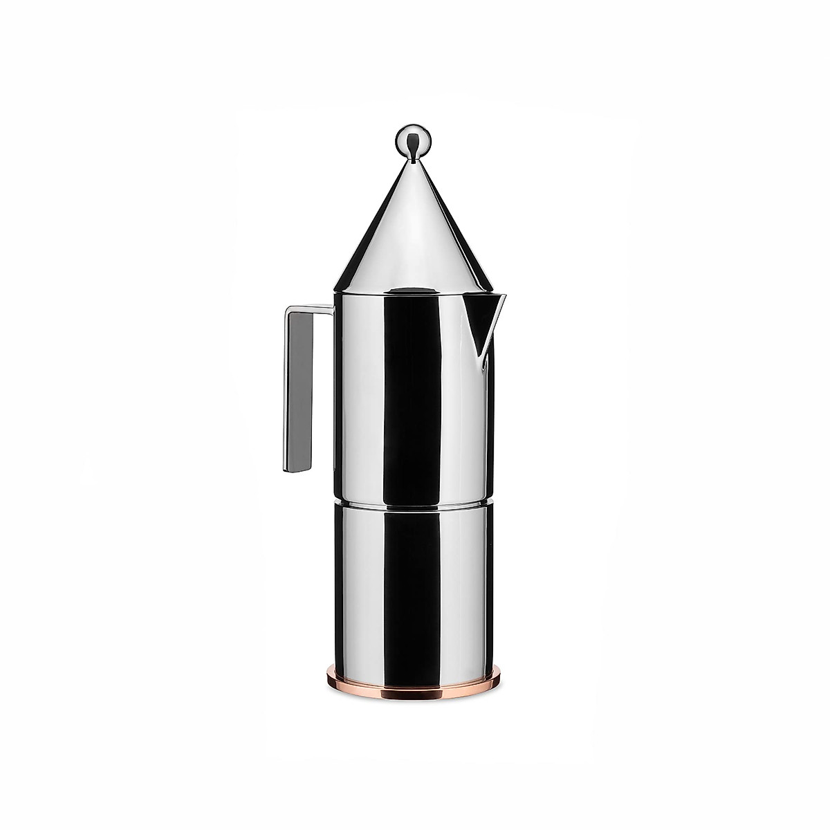 Alessi LA CONICA ESPRESSO COFFEE MAKER, 6 CUP, Silver