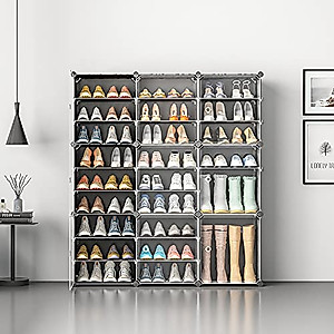 Aeitc Shoe Rack 9 Tiers Shoe Organizer Narrow Standing Stackable Shoe Storage Cabinet for Closet