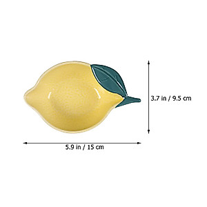 1pc Lemon Salad Bowl Porcelain Dinner Plate Lemon Bowl Dessert Plates Dessert Bowl Plate Rice Bowl Dessert Serving Platter Ceramic Fruit Bowl Spaghetti Baby Household Ceramics