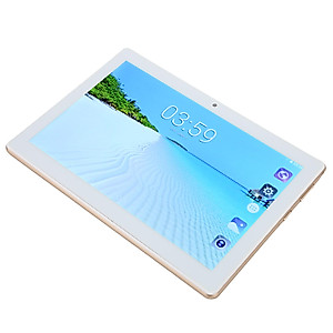 DAUZ Office Tablet, 8 Inch FHD US Plug 100‑240V HD Tablet 3 Card Slots for Family (Gold)