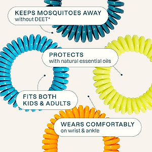 Cliganic 10 Pack Mosquito Repellent Bracelets, DEET-Free Bands, Individually Wrapped