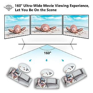 Projector Screen with Stand, Vamvo 80 inch Portable Foldable Projection Screen 16:9 HD 4K Indoor Outdoor Projector Movies Screen with Carrying Bag for Home Theater Camping and Recreational Events