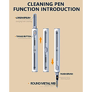 POHGELAN Cleaner Kit for AirPods,3 in 1 Multi-Function Airpod Cleaning Pen with Soft Brush and Cleaning Putty,for iPhone Lego Huawei Samsung MI Wireless Headphone,Laptop, Camera Cleaning Tool（White）
