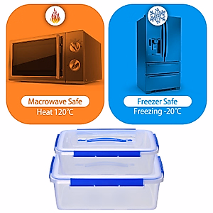 YORY large food storage containers with lid for cookies macarons bread cake flour sugar rice leftovers - freezer safe -extra big- box tub(9L/36cups-2pack)