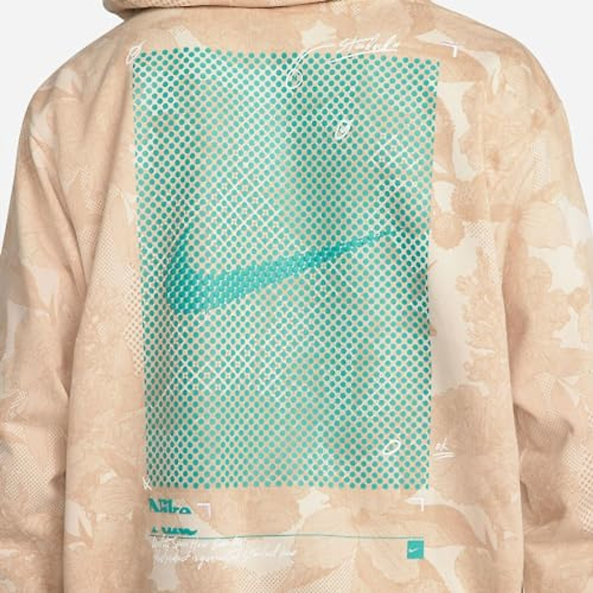 Nike Men's Standard Issue Dri-Fit Midweight Pullover Basketball Hoodie (Large, Pearl White/Flower AOP)