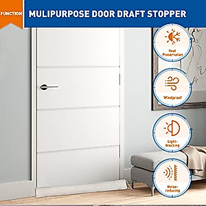MAGZO Door Draft Stopper 46 Inch, Flower Printed Under Door Draft Blocker Noise Stopper Wind Proof, Beige