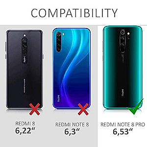 kwmobile Crossbody Case Compatible with Xiaomi Redmi Note 8 Pro Case - Clear TPU Phone Cover w/Lanyard Cord Strap - Black/Transparent