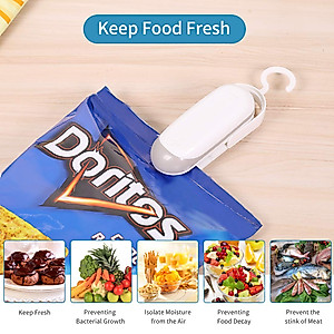 mempedont Mini Bag Sealer – Heat Sealer for Plastic Bags – Vacuum Food Sealer and Cutter – Portable and Practical– Handheld Bag Sealer – Set of 2