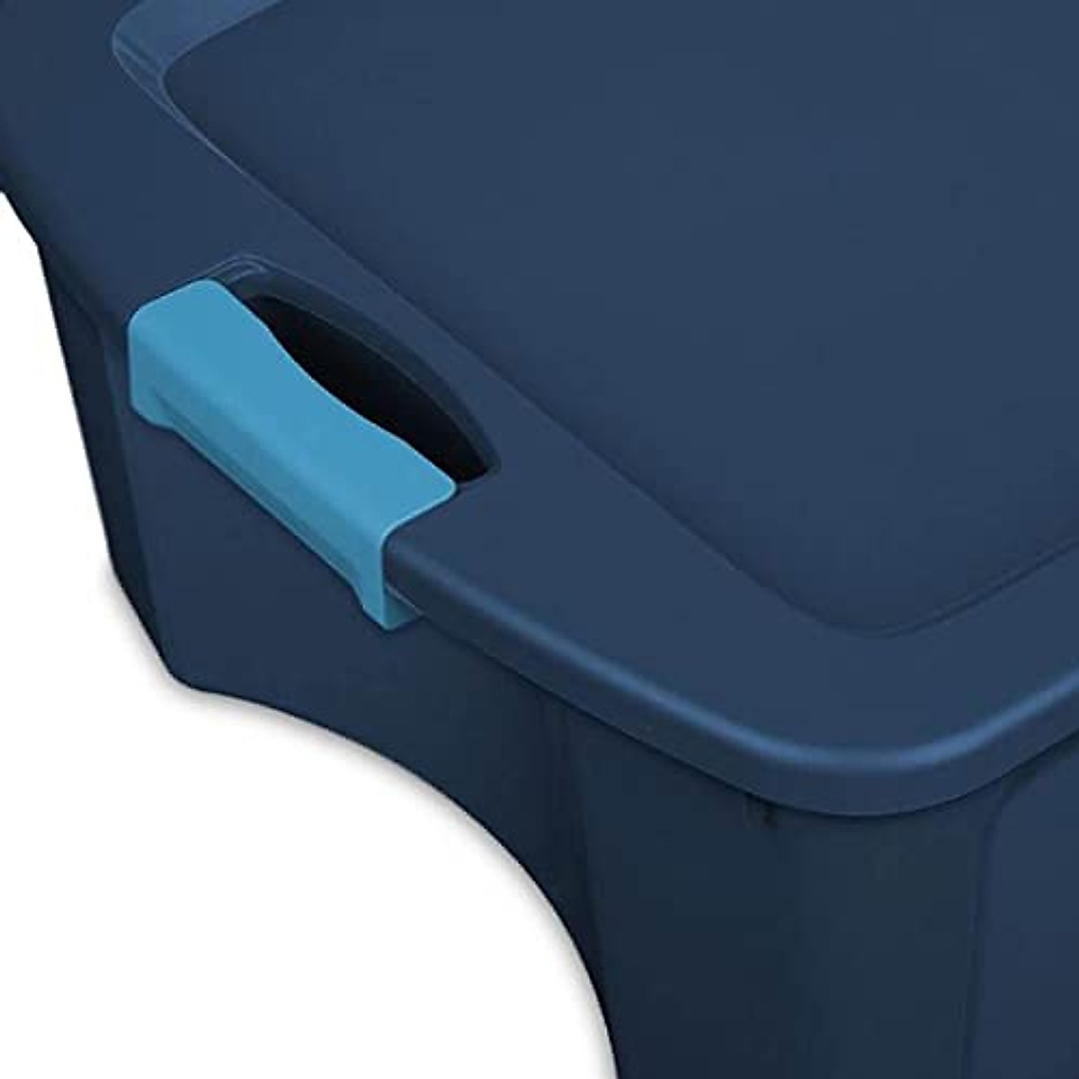 Sterilite 12 Gallon Multipurpose Latching Lid Storage Tote Containers for Home and Office Organization with Carry Handles, True Blue (12 Pack)