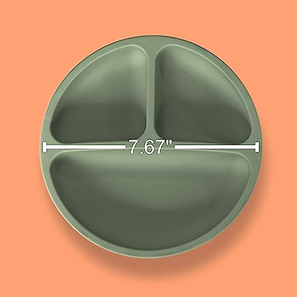 littlepanda Suction Plates for Toddlers and Babies 100% Silicone Divided Plates for Kids Baby Led Weaning Supplies Microwave & Dishwasher and Oven Safe Toddler Plates 3 Pack