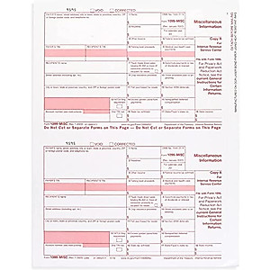 1099 Misc Forms 2022, 4 Part Laser Tax Forms Kit for 25 Vendor with 25 Self-Seal Envelopes, Designed for QuickBooks and Accounting Software