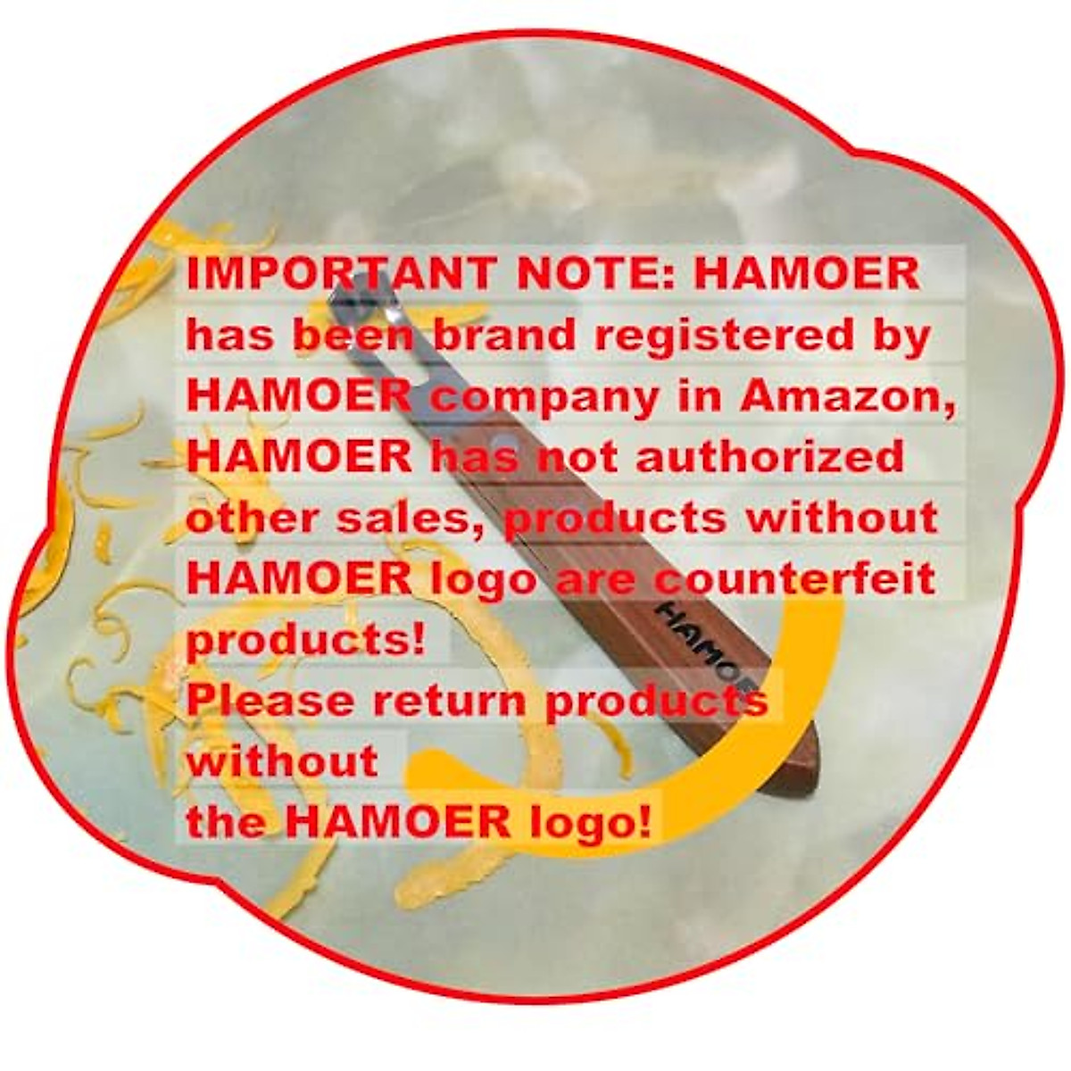 HAMOER Channel Knife Zester - Fruit and Vegetable Tool for Decorating Cocktails, Desserts, and Salads Stainless Steel Tip Wooden Handle