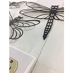 3 Equal Dragonflies - is Not Vinyl Decal or Peel n Stick - Approx 10 x 8 inches Each - 5 Minute Install, 1/16 inch Thick matboard - Easily Tak-it-Up with Plasti-Tak provided Removable Paintable