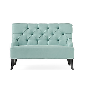 Christopher Knight Home Nicole Fabric Settee, Light Blue