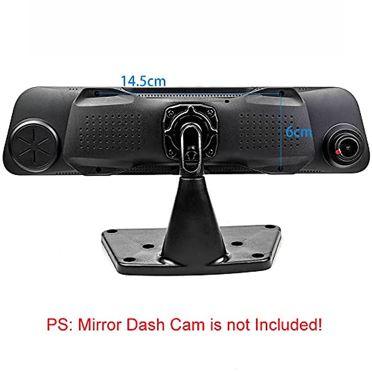 ANSHILONG Mirror Dash Cam Mount Arm with Back Plate Panel Dashboard Installation for Car DVR Instead of Strap (with 14.5 x 6cm Backplate)
