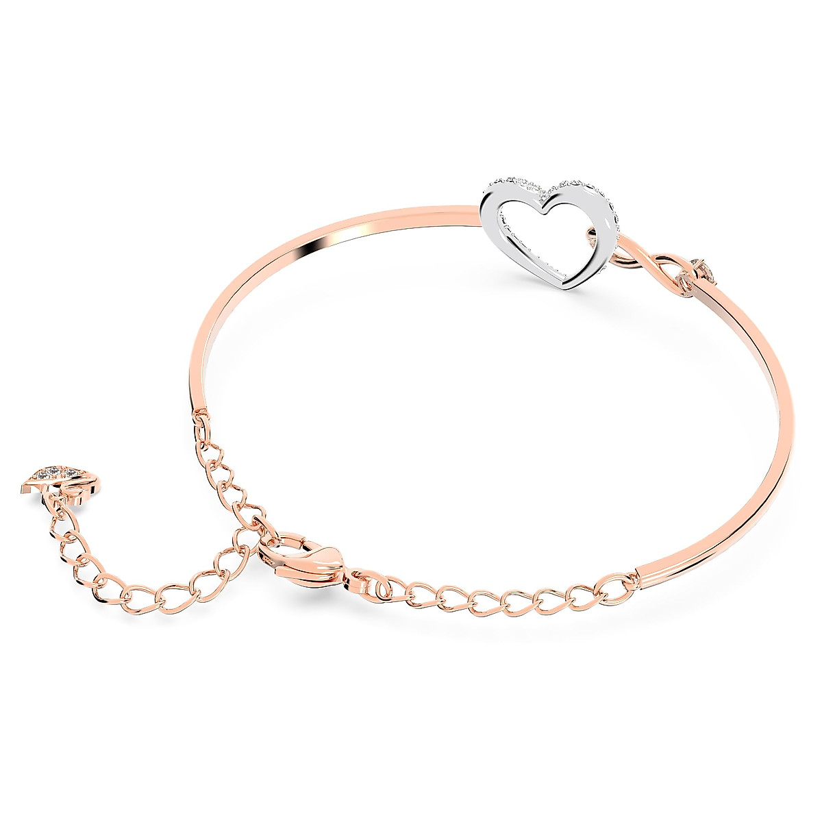 Swarovski Infinity Heart Jewelry Collection, Necklaces and Bracelets, Rose Gold & Rhodium Tone Finish, Clear Crystals