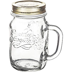 Rocco Bormioli 4 Stagioni Clear Glass Jar with Handle and Lid, 47 x 25 x 15 cm [Italian Language Design]
