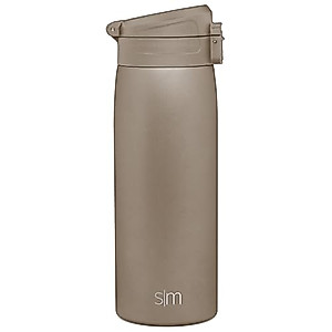 Simple Modern Insulated Thermos Travel Coffee Mug with Snap Flip Lid | Leakproof Reusable Stainless Steel Tumbler Cup | Gifts for Women Men Him Her | Kona Collection | 16oz | Hazelnut