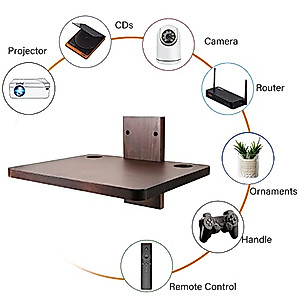 Siondoux Wooden Floating Shelf, 1 Shelf, Entertainment Center for Projector, PS5, DVD Player, Game Console, Cable Box, 20lbs Capacity