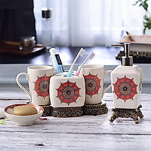 WYKDD Set European Bathroom Supplies Set Tooth Set Bathroom Mouthwash Cup Washing Set