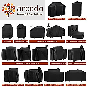 Arcedo Griddle Cover for Blackstone 28 Inch ProSeries, 60 inch Grill Cover for Griddle Cooking Station with Hood, Weather Resistant Outdoor Heavy Duty Waterproof Flat Top Gas Grill Cover, Black
