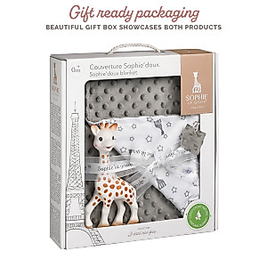 Sophie la girafe | Gift Set | Includes Sophie Doux Blanket | Ultra-Soft Blanket | Warm Cocoon of Softness | Comfort & Soothe | Awaken All 5 Senses