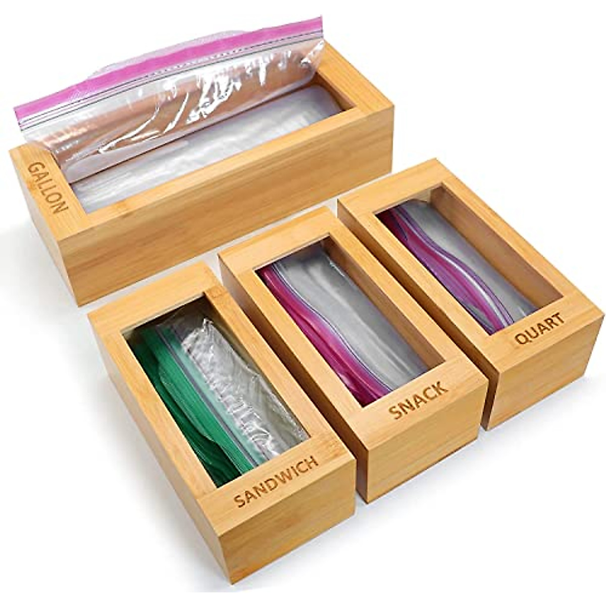 CHICHI BAZAAR Bag Storage Organizer, Ziplock Bag Storage Organizer for Kitchen Drawer, food bag storage organizer, ziplock bag holder, Compatible with Gallon, Quart, Sandwich & Snack