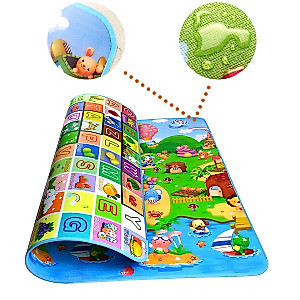 Baby Play Mat,Baby Care Foam Floor Reversible Kids Crawling Mat for Playing, Waterproof Play Game Mat for Infants Babies and Toddlers