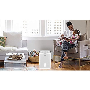 Frigidaire FGAC5044W1 Dehumidifier, High Humidity 50 Pint Capacity with Wi-Fi Connected, Built-In Air Ionizer to maximize your comfort, Easy-to-Clean Washable Filter, in White
