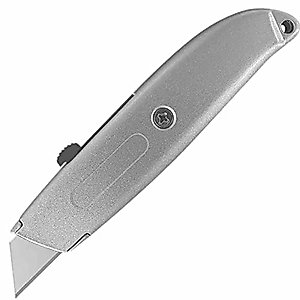 Box Cutters Retractable Heavy Duty,3 Gears Adjustable Classic Utility knife Aluminum Alloy,Portable Retractable Box Cutter Ergonomic Handle,Utility Knife for Carpet,Cardboard,Boxes