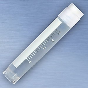 Globe Scientific CryoClear 3013-50 Polypropylene Barcoded Cryogenic Vial, 3mL Capacity, Sterile, External Threads, Attached Screwcap with Molded O-Ring, Round Bottom, Self-Standing (Case of 50)