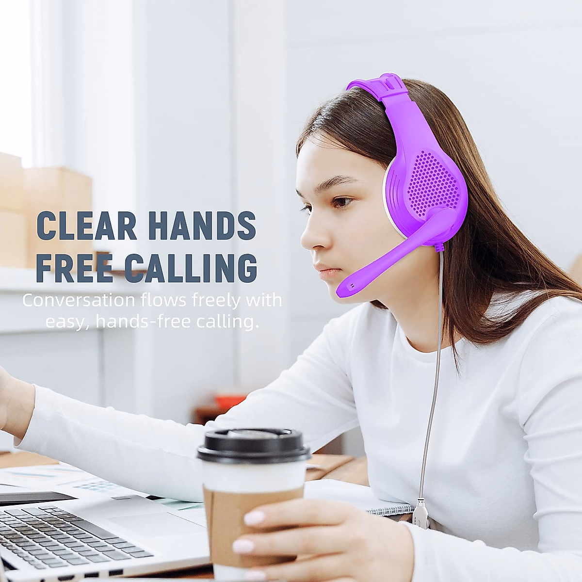 Anivia Computer Headsets Over Ear Headphones Wired Gaming Headset with Mic for PC Mac PS4 PS5 Xbox One, Stereo Surround Sound, Purple